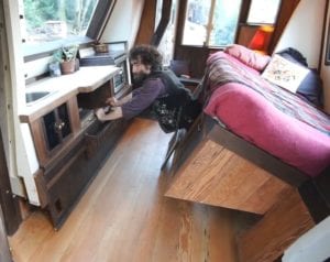 Tiny house has the ability to fold open & become bigger