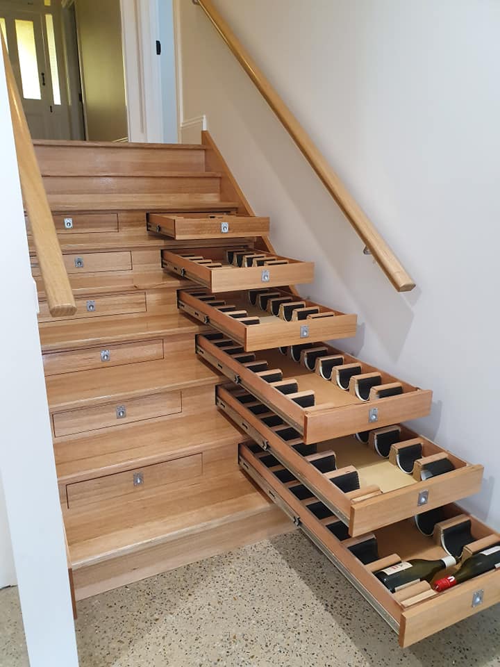 Builder turns a staircase into a wine cellar with these clever steps
