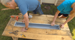 Dad shows how to add a DIY drink trough to your picnic table to keep ...