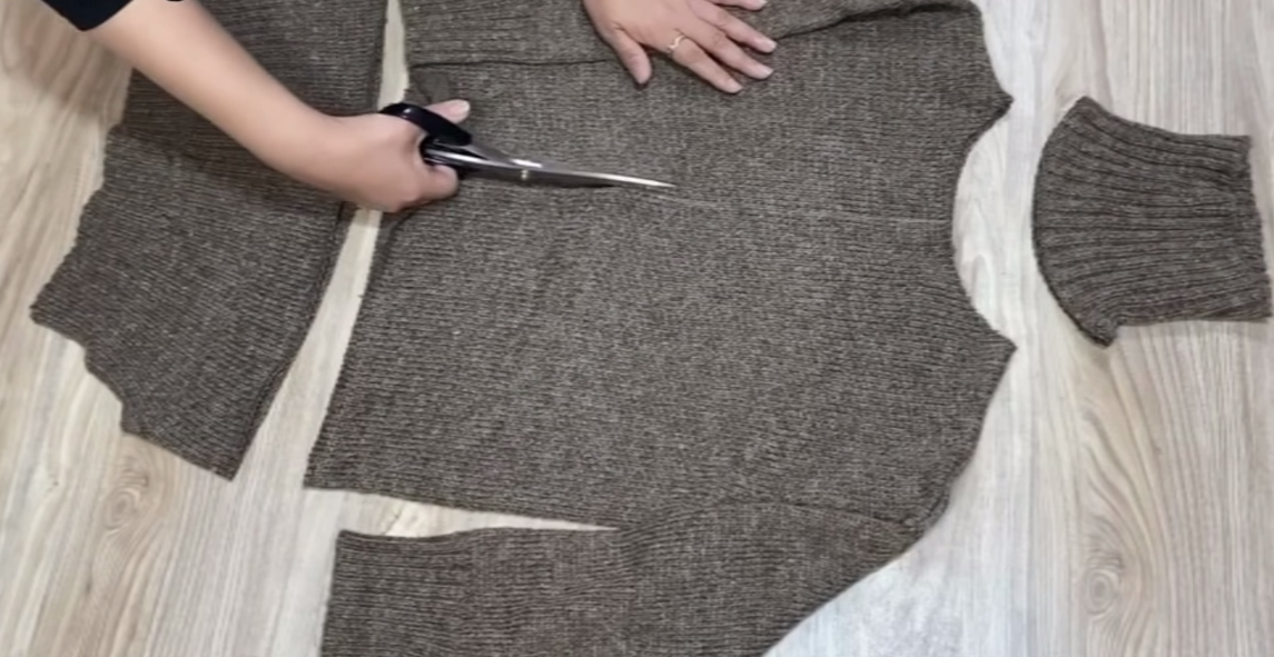 Woman Beautifully Upcycles Old Sweater