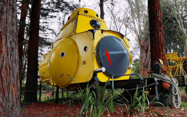 Couple lives in 'submarine' tiny home with seriously impressive interior