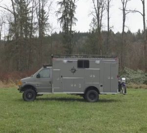 Couple converts ambulance into incredible tiny home with a hot tub