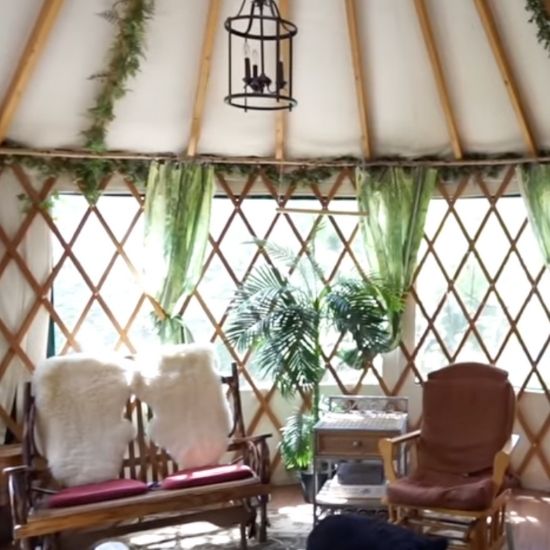 Fun-loving senior builds yurt treehouse to adorn his “mini-town”