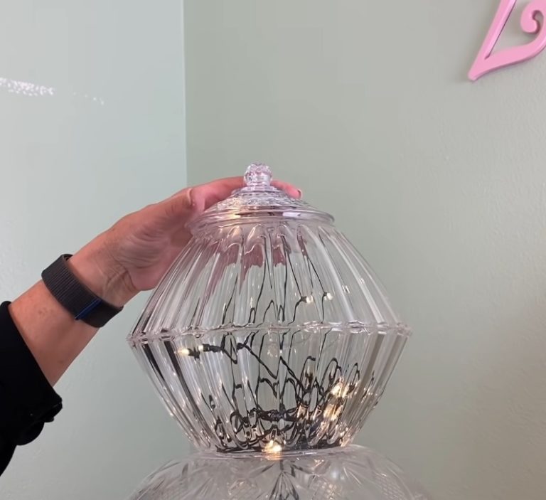 Lady strings lights through Dollar Tree bowls for beautiful Christmas ...