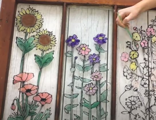 Woman shows how to create gorgeous stained glass at home using glue