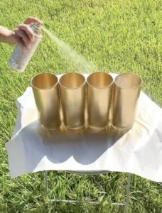 Glue 4 glass vases from dollar store together to turn them into ...