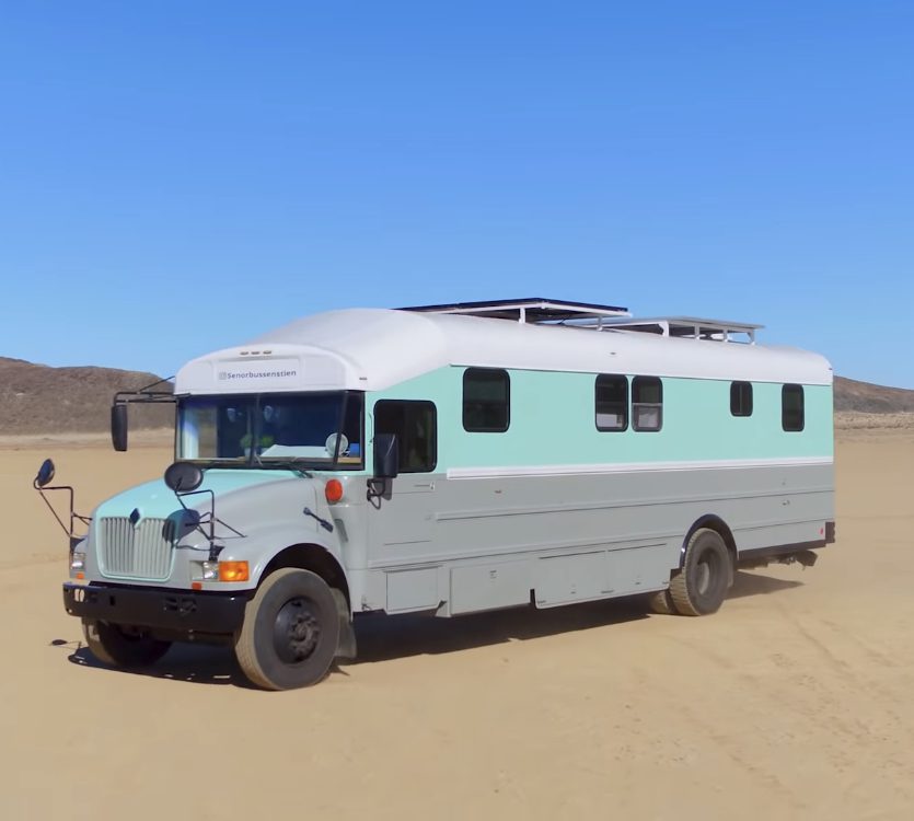 Couple drops $45K converting old bus into cozy home on wheels