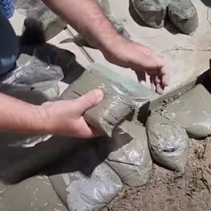 Man fills Ziploc bags with concrete and arranges them for brilliant ...