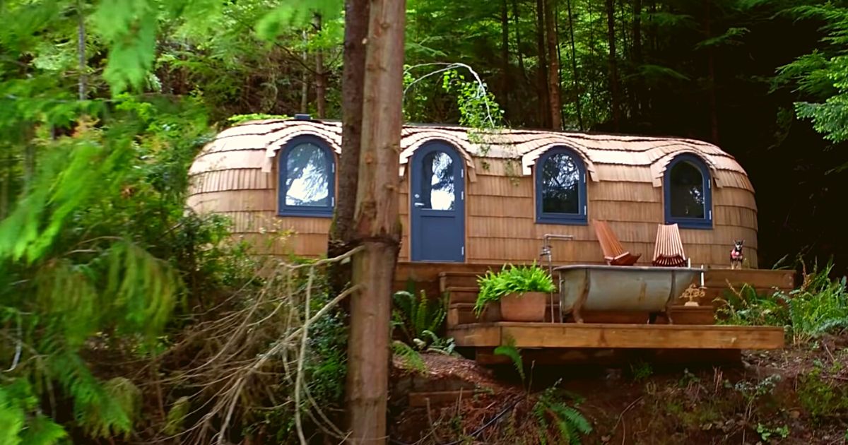 Woman gives tour of her fairytale tiny home shaped like a potato
