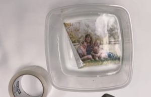 Tutorial shows simplest way to transfer photos to glass using packing tape