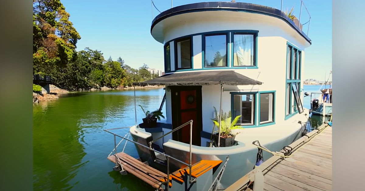 Couple restore tiny floating home into craftsman’s delight