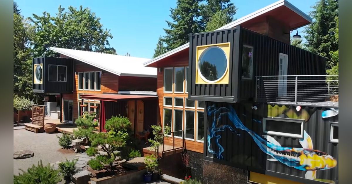 Man starts building shipping container home on a bet and ends up with ...