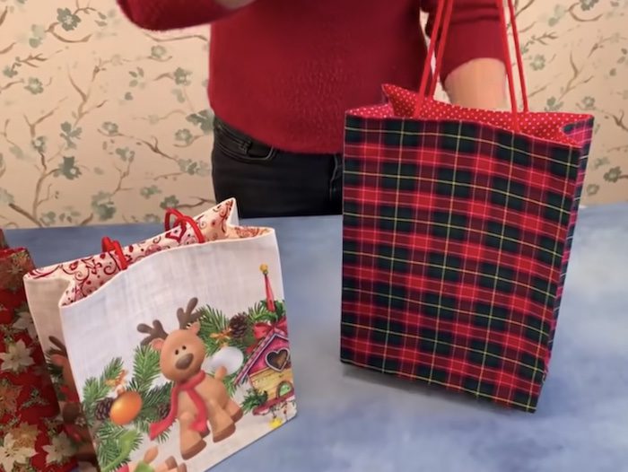 Upgrade gift bags into beautiful reversible and reusable bags
