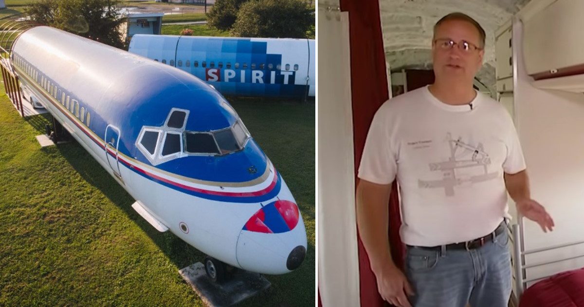 Dad turns old commercial airplane into his dream home and gives a peek ...