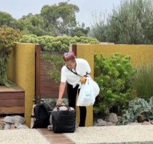 Woman returns from vacation to find a stranger in her backyard. Asks ...