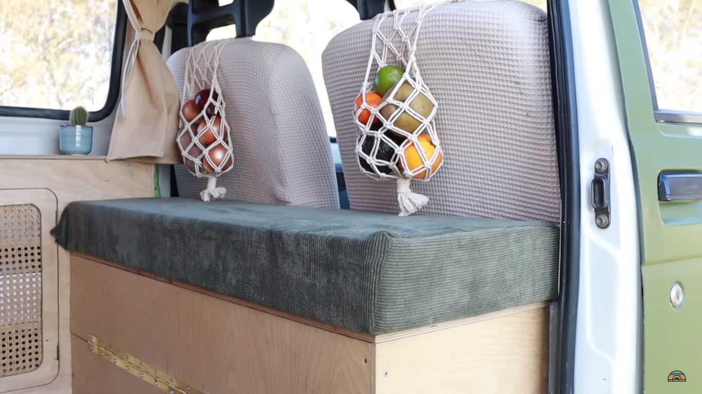 Couple show off inside of their tiny micro camper that allows them to ...