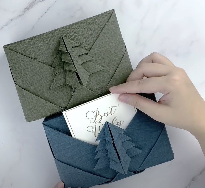 Keep gift-wrapping elegant and simple with a few folds of paper