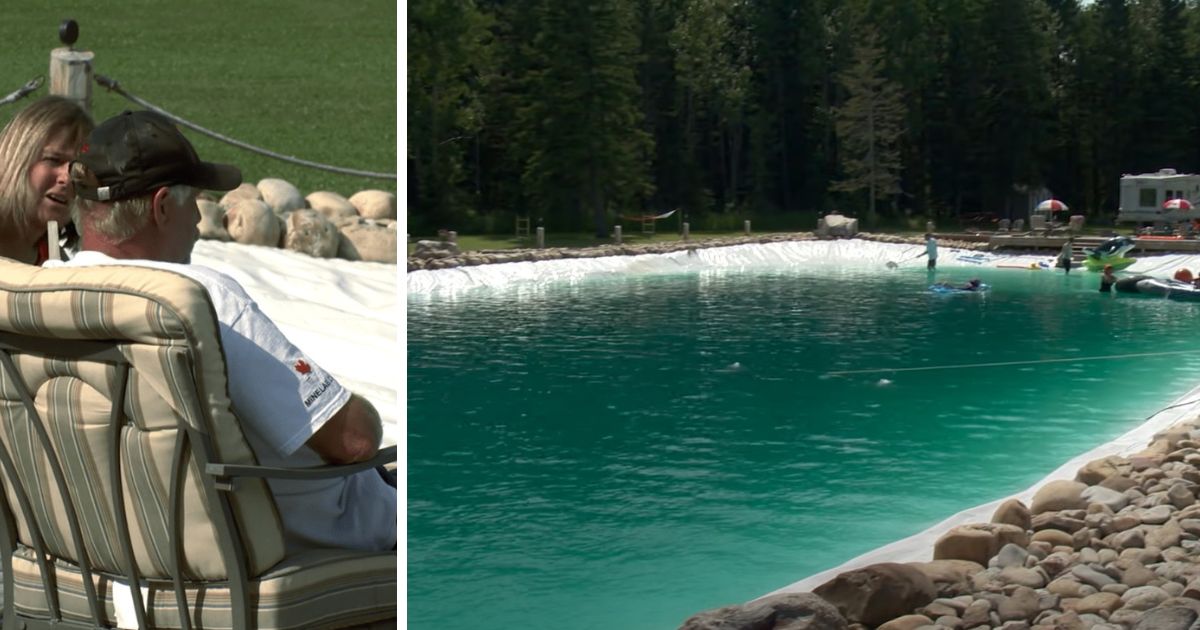 Man builds family 300,000 gallon “natural” swimming pool that looks ...