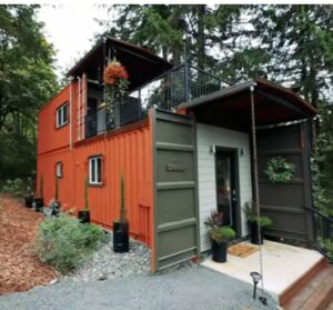 Couple’s double-stacked container home comes fully equipped for a cozy life