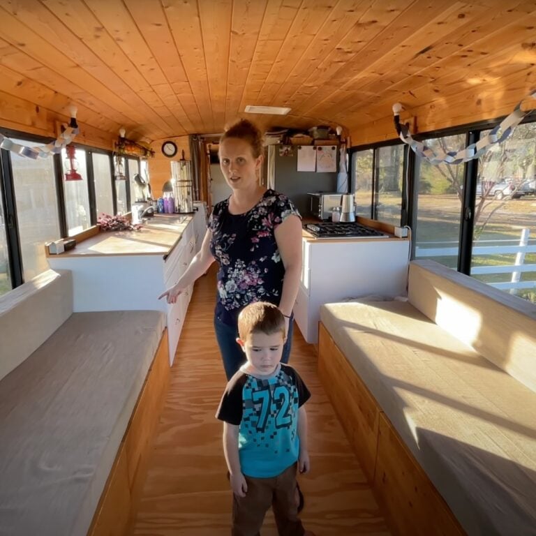 Family of 10 convert school bus into tiny home and show how they make ...