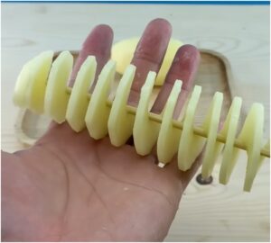 Craftsman shows how to make a DIY spiral potato cutter out of an empty ...