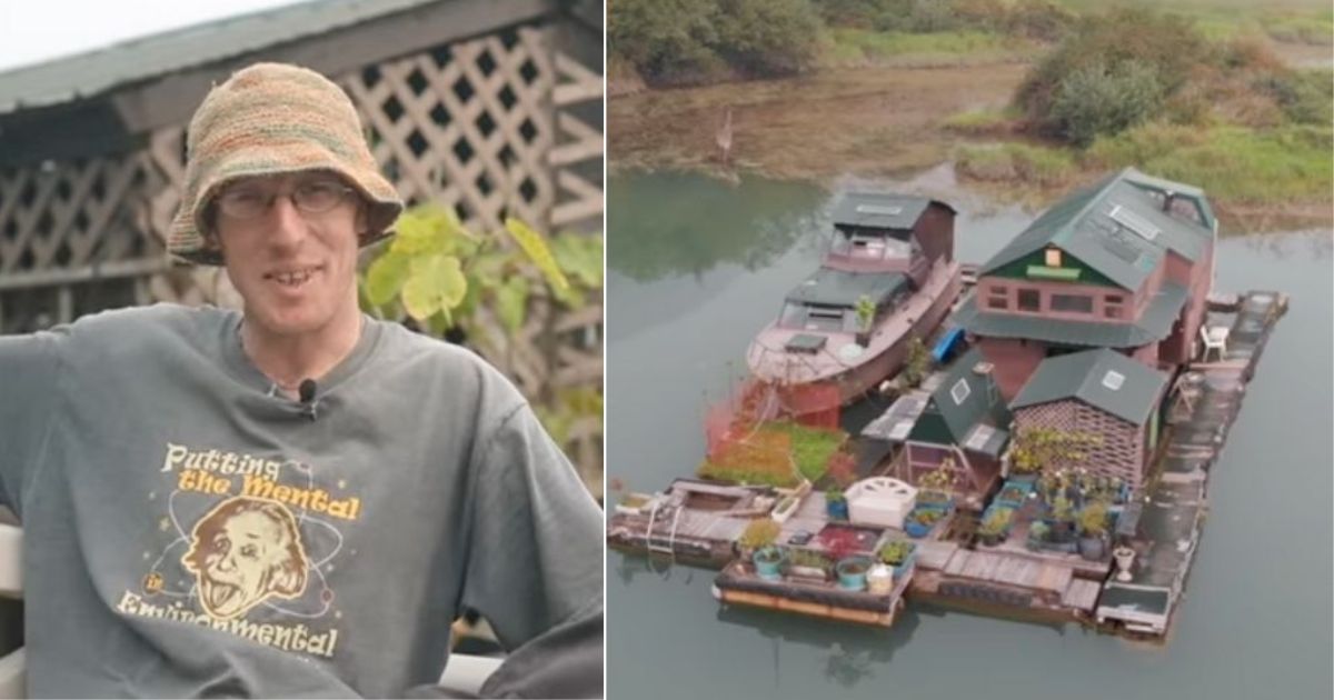 Man builds his own self-sustaining, island homestead from salvaged ...