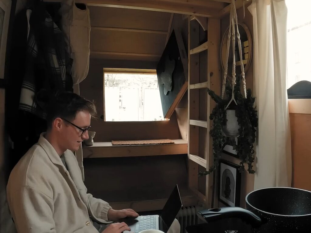 Man struggling to find an apartment transforms dumpster into 25-square ...