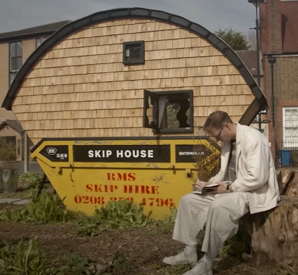 28-year-old Converts dumpster into livable tiny house and now he’s only ...