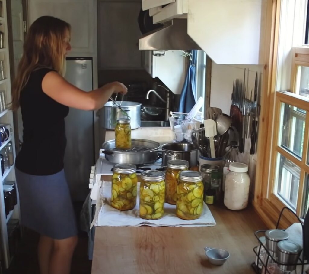 Woman shows off her happy self-sufficient life with her dog on tiny ...