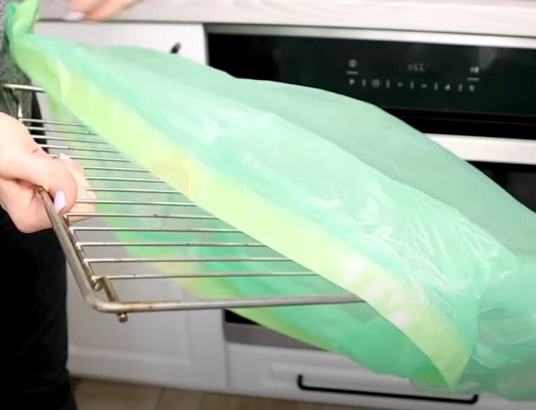 Make oven rack cleaning a breeze using just a plastic bag
