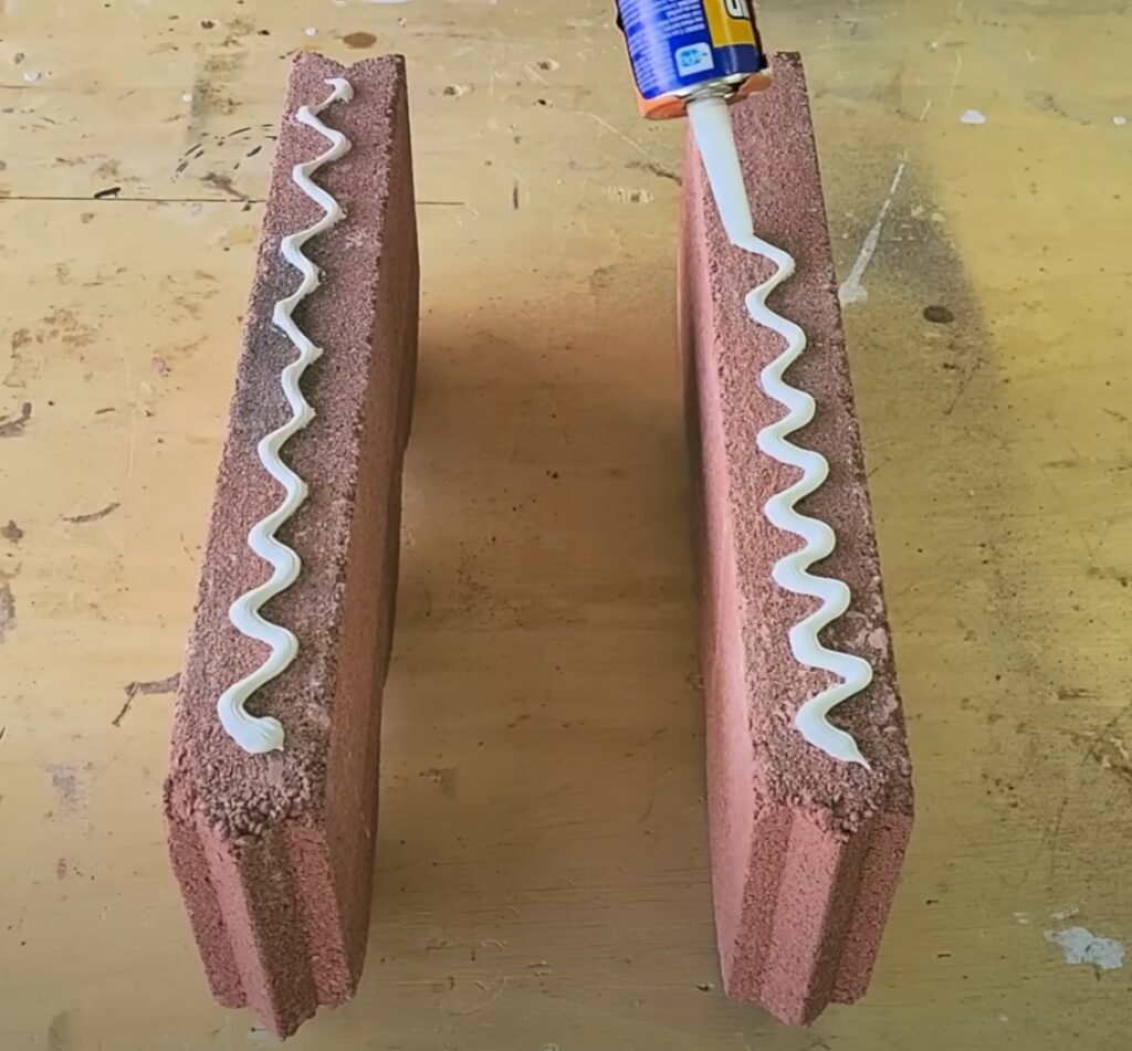 Man glues edges of garden pavers together for adorable outdoor ...